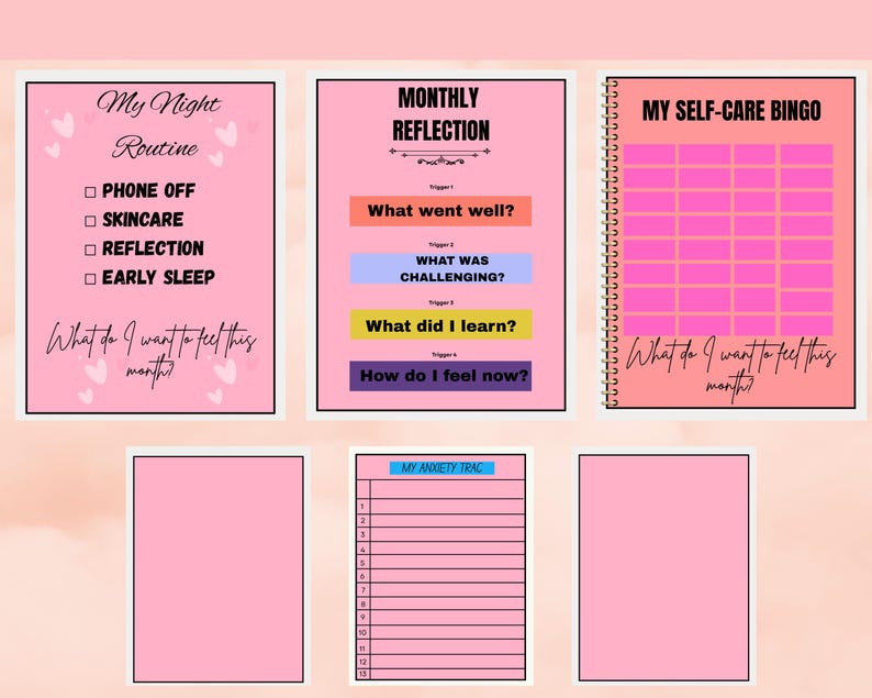 Printable Daily Wellness Planner | Minimalist Self Care Journal ...