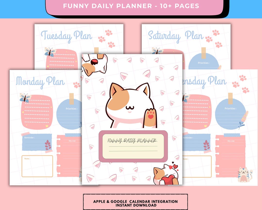 Funny Daily Planner Printable Canva Template | Hot Mess Planner, Funny ...