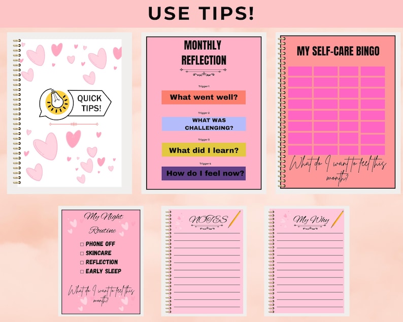 Printable Daily Wellness Planner | Minimalist Self Care Journal ...