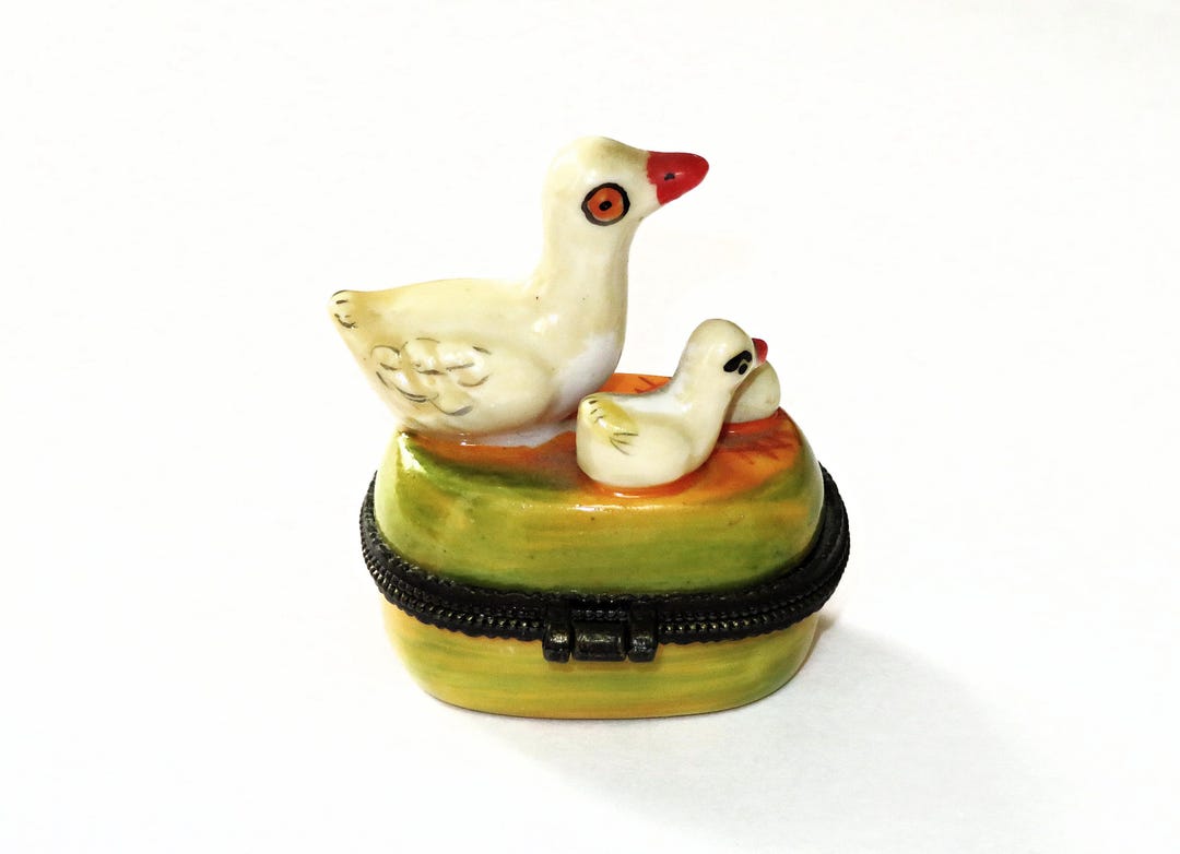 Beautiful Small Trinket Box With Ducks, Vintage Collectible Trinket Box ...