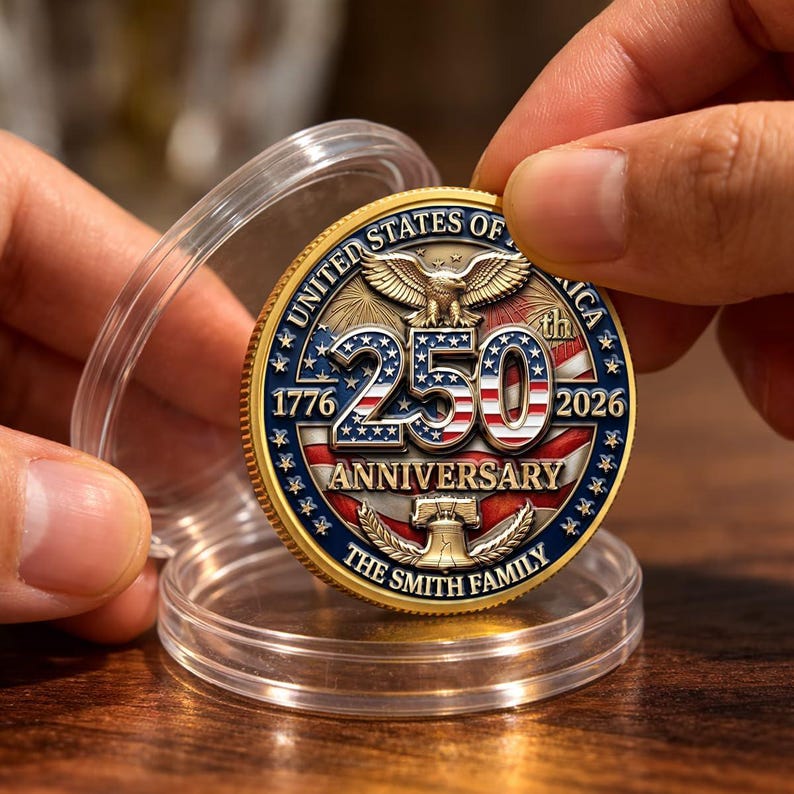 Custom 250th Commemorative Coin, USA Anniversary Coins, American ...