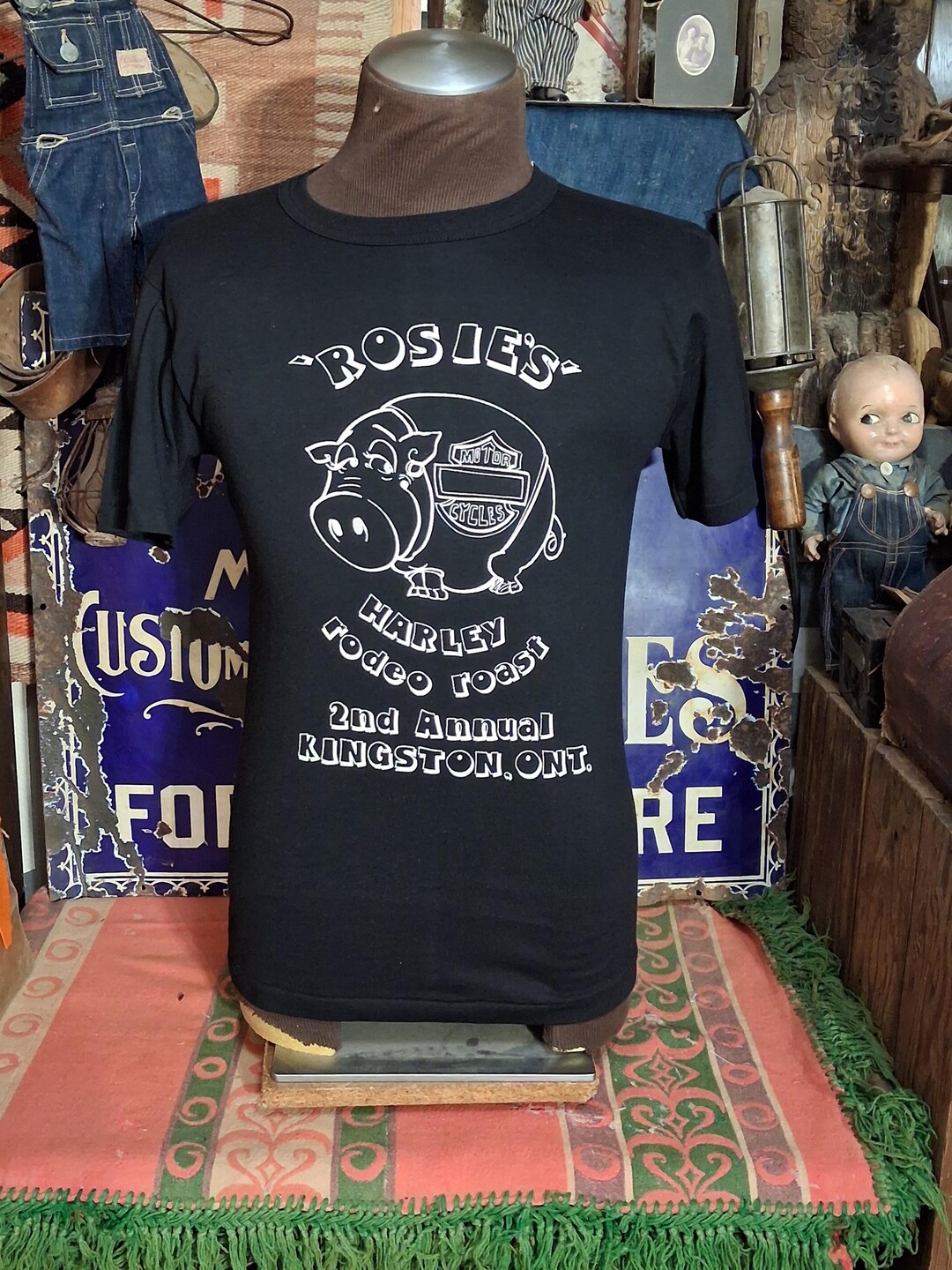 Vintage 80s Rosies Harley Hog Roast Banshee Motorcycles Soft Thin ...