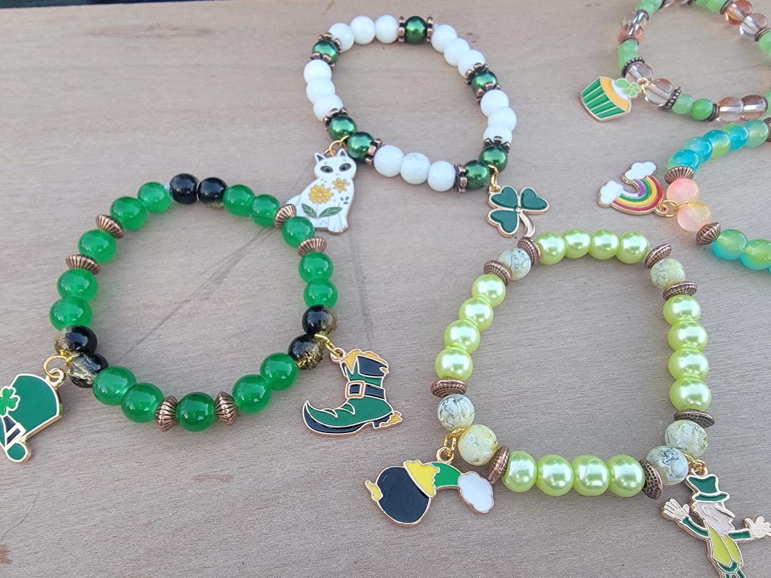 St Patrick's Day Handmade Charm Bracelets: Boho Jewelry, Gifts Under 25 ...