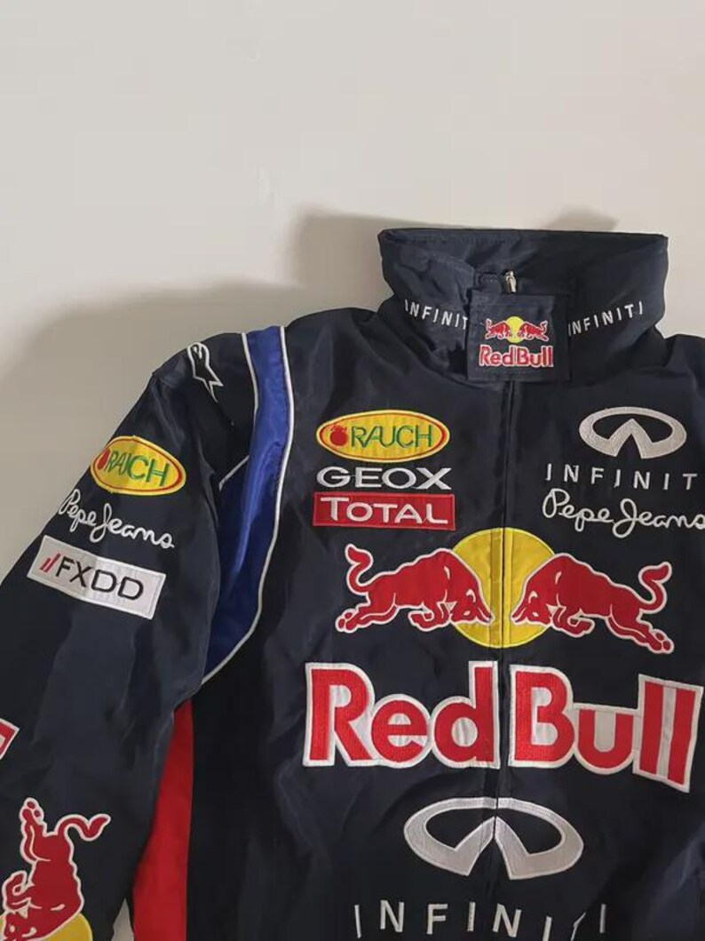 Vintage Red Bull F1 Racing Jacket | Embroidered Formula 1 Bomber ...