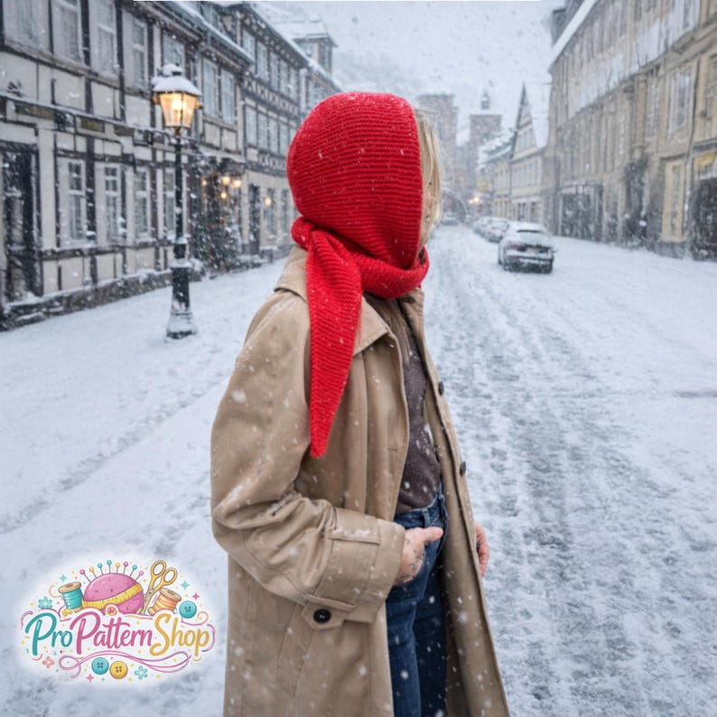 Sophie Hood Knitting Instructions DIY Hooded Scarf PDF Easy Garter ...