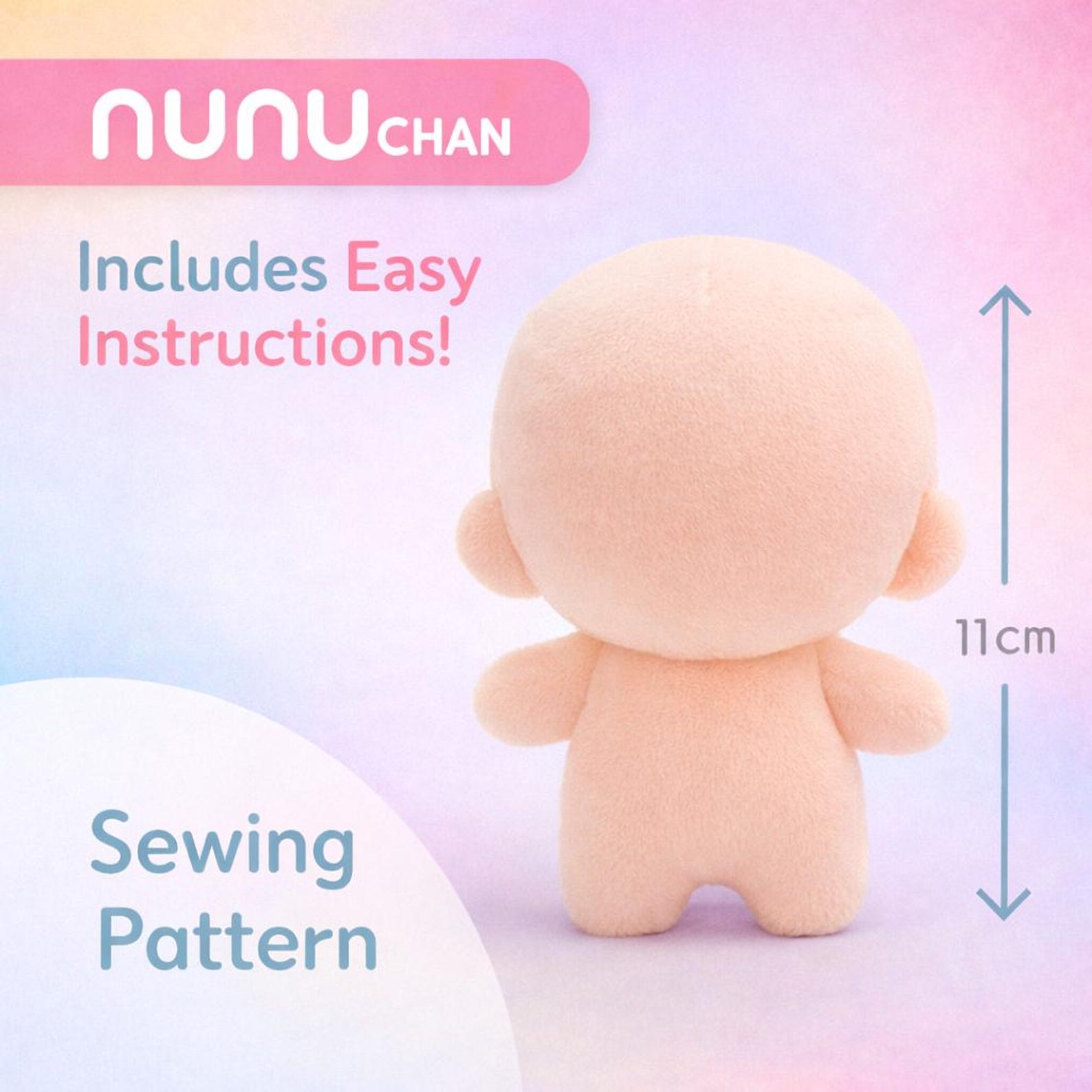 Plush Doll, Sewing Pattern, Nunu-chan, Japanese NUI Doll, Humanoid ...