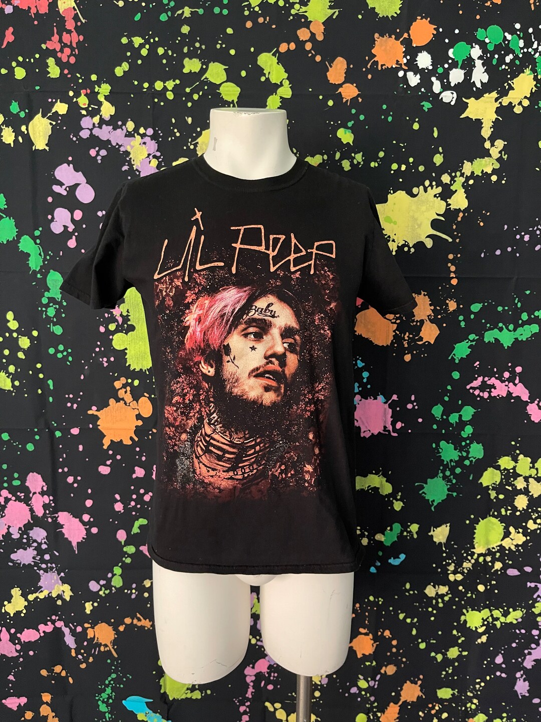 Lil Peep Rapper Crew Neck T-shirt With His Face Unisex Size - Etsy