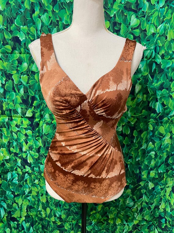 Vintage 70s Sirena One Piece Bathing Suit with Skirt,… - Gem