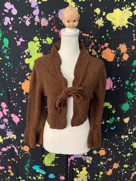 Early 2000s Y2K Armand & Alba Brown Open Front with T… - Gem