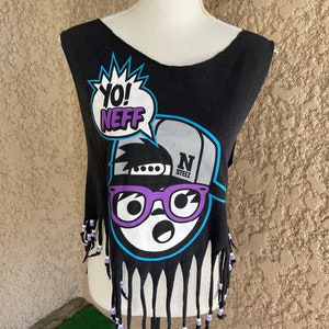 Yo Neff Fun Beaded Fringed Hand-cut Shirt, Women's Size Large - Etsy