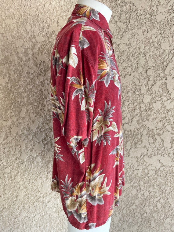Vintage Moda Campia Red Hawaiian Button Down Shirt, M… - Gem