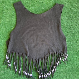 Yo Neff Fun Beaded Fringed Hand-cut Shirt, Women's Size Large - Etsy