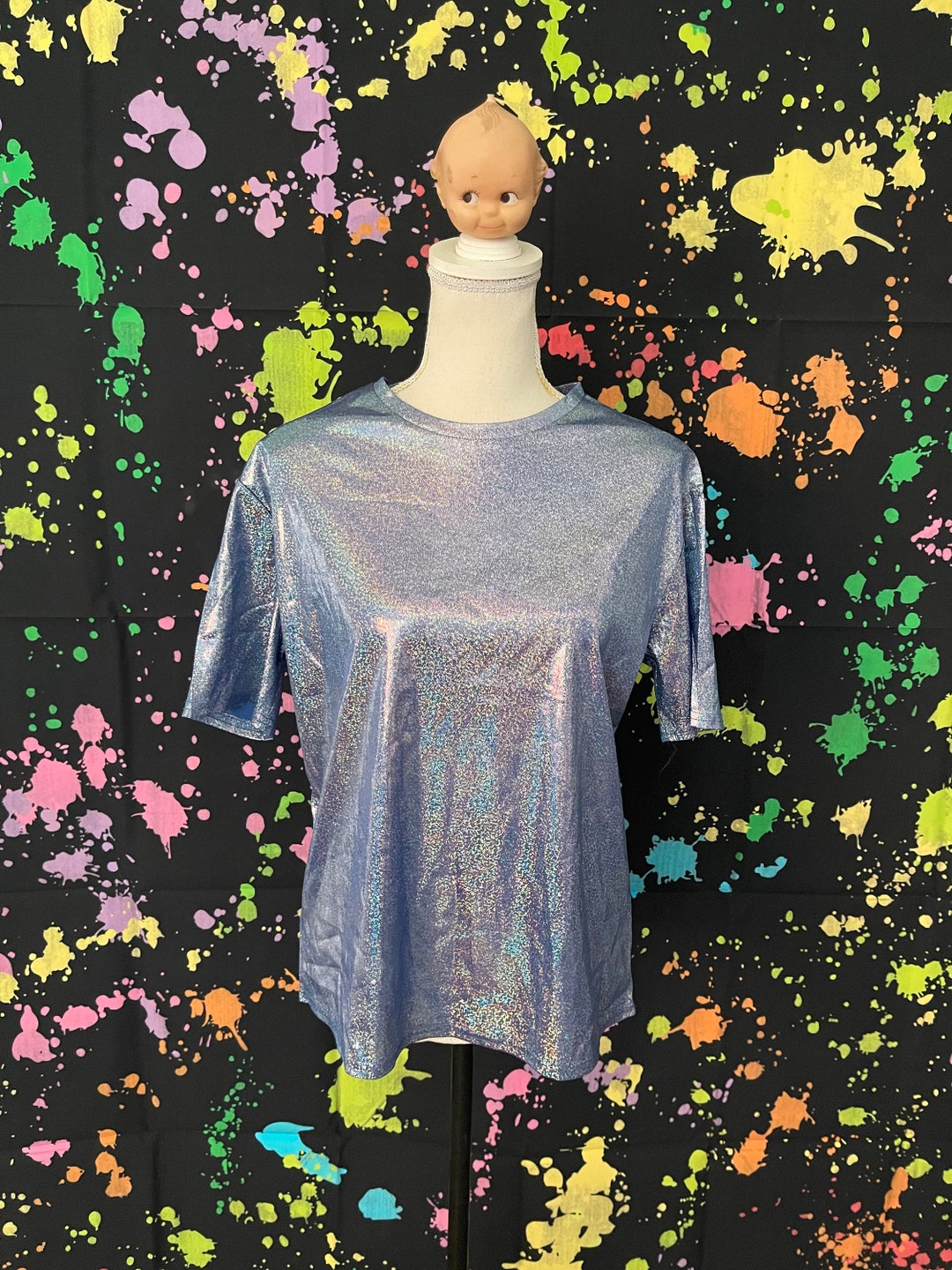 Vintage Early 2000s Night at the Roxbury Vibes Iridescent Metallic Blue ...