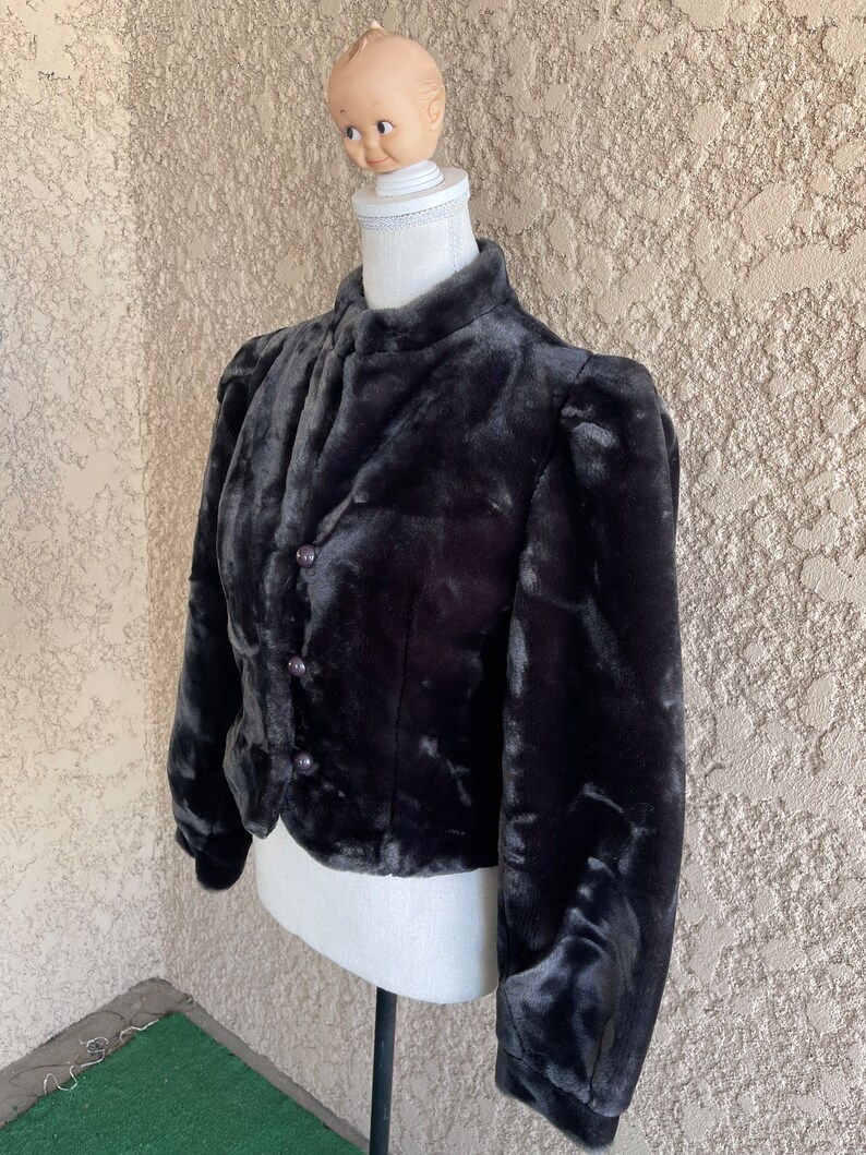 Vintage Borgessa Casper Charcoal Black Faux Fur Coat Size - Etsy
