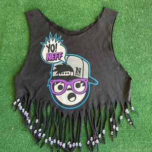 Yo Neff Fun Beaded Fringed Hand-cut Shirt, Women's Size Large - Etsy