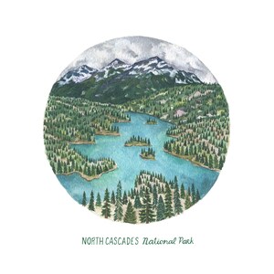 North Cascades National Park 8x10 Circle Print - Etsy