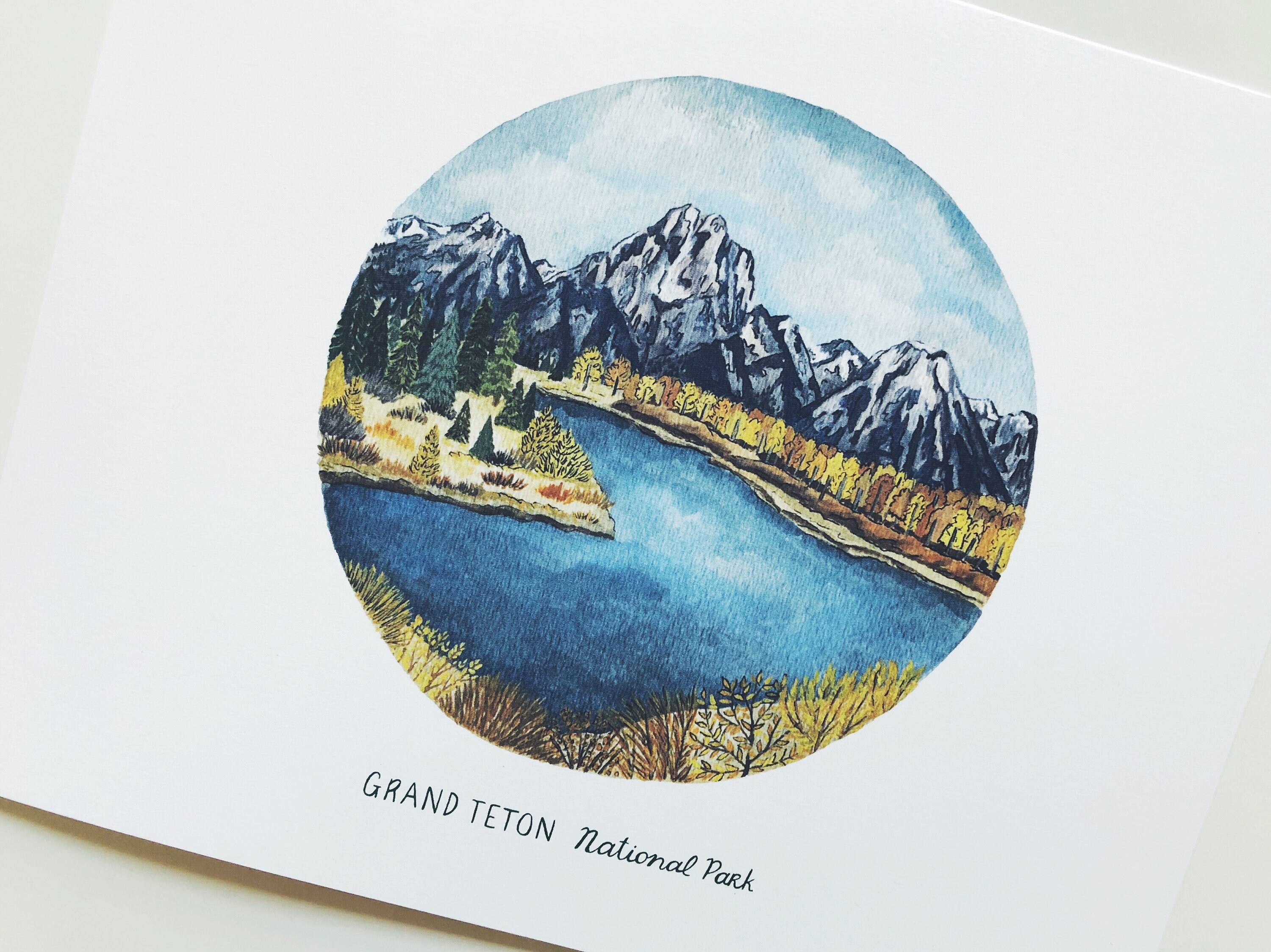 Grand Teton National Park 8x10 Circle Print | Etsy