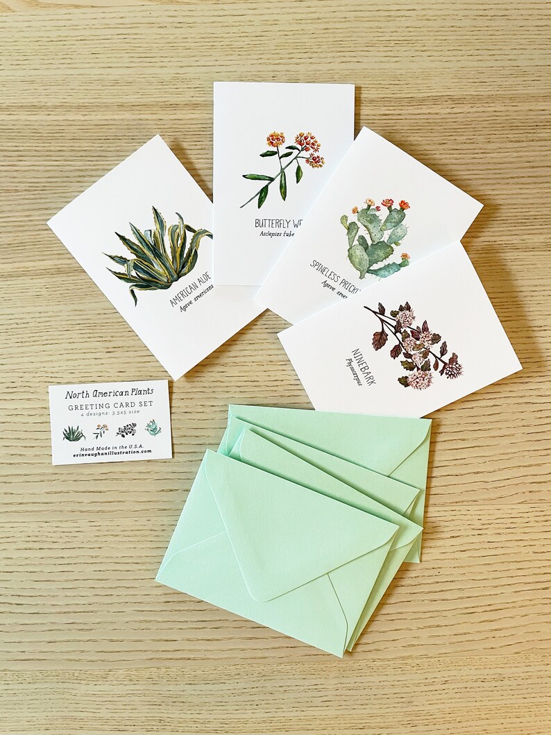 North American Plant Cards pack of 4 or Single - Etsy