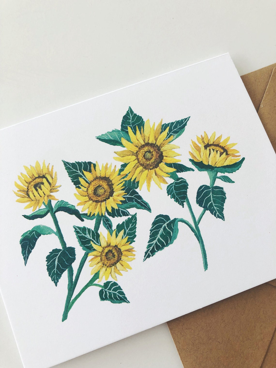 Sunflower Greeting Card - Etsy