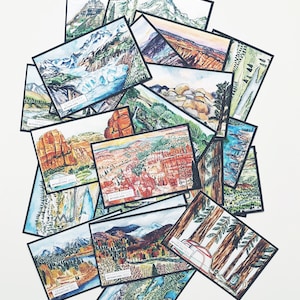 National Parks Post Card Pack - Etsy