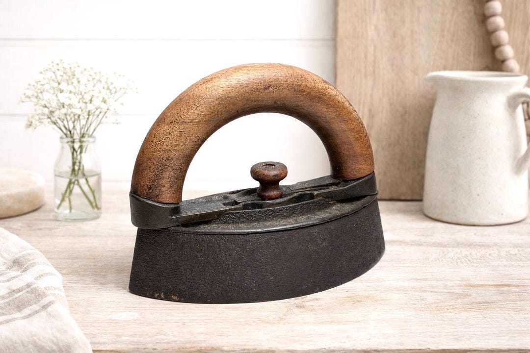 Antique Sad Iron Cold Handle Cast Flat Iron | Primitive Farmhouse Decor ...