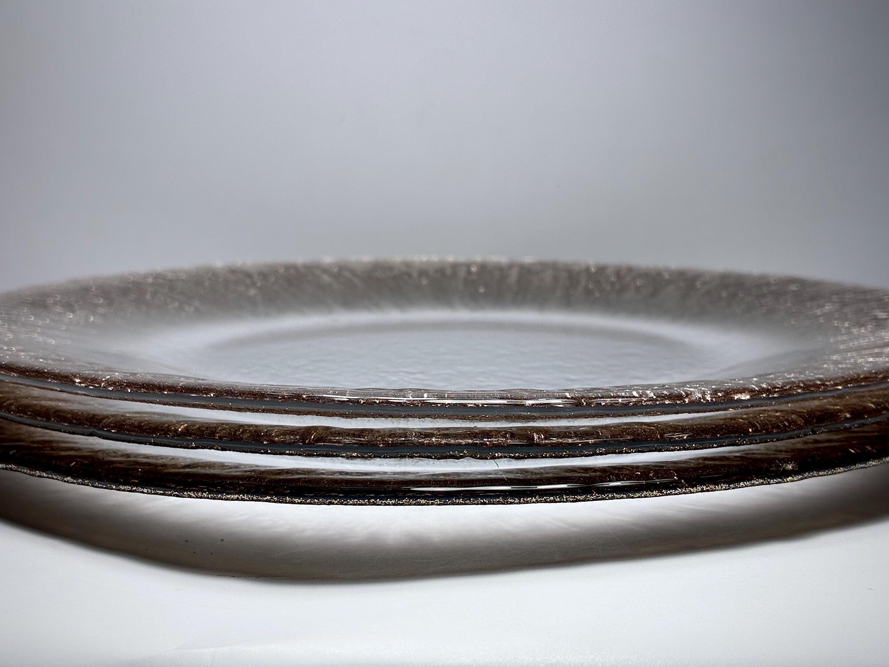 Vintage Glass Charger Plates Set of 3 | Frosted Glass Chargers With ...