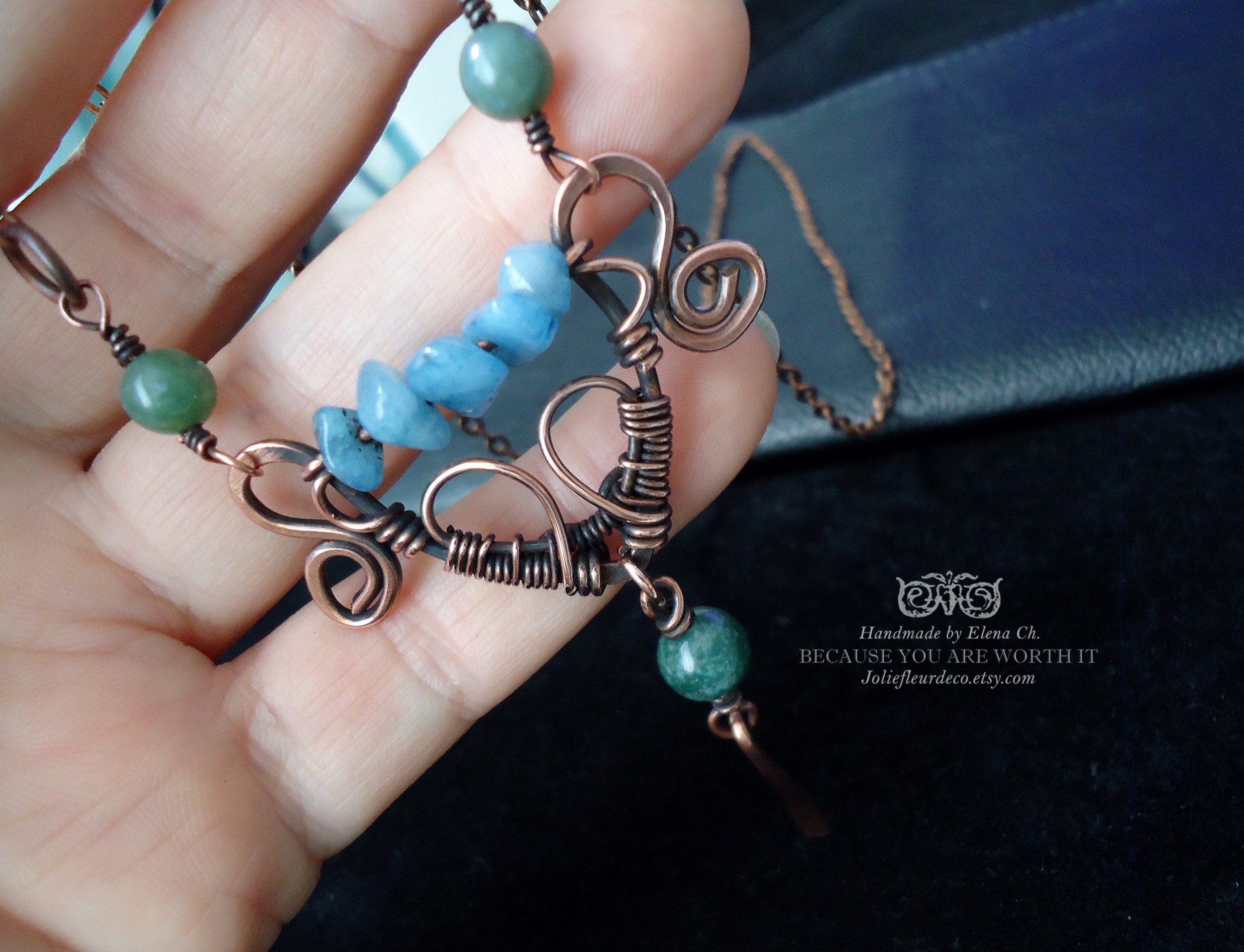 Handmade Statement Necklace for Girlfriend Agate Wrapped Jewelry Gifts ...