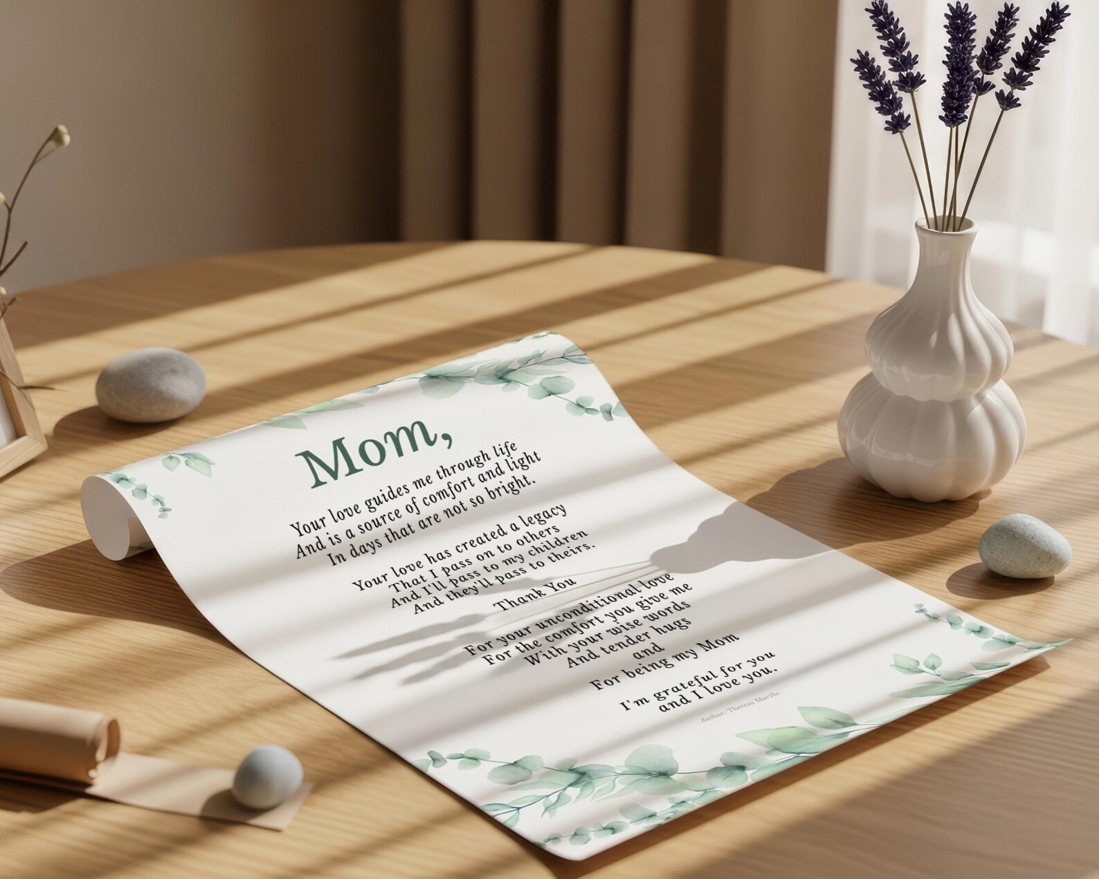 Meaningful Mother's Day Poem Poster, Sentimental Quote Keepsake Gift ...
