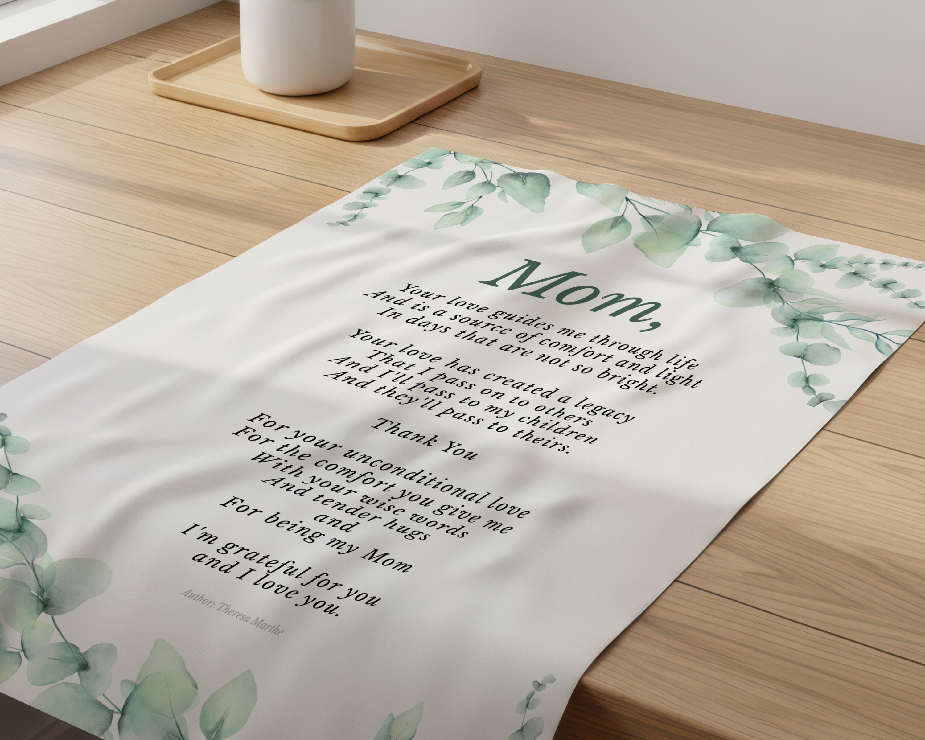 Meaningful Mother's Day Poem Poster, Sentimental Quote Keepsake Gift ...