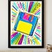 Retro Floppy Disk Art Print | 90s Computer Wall Art | Memphis Style ...
