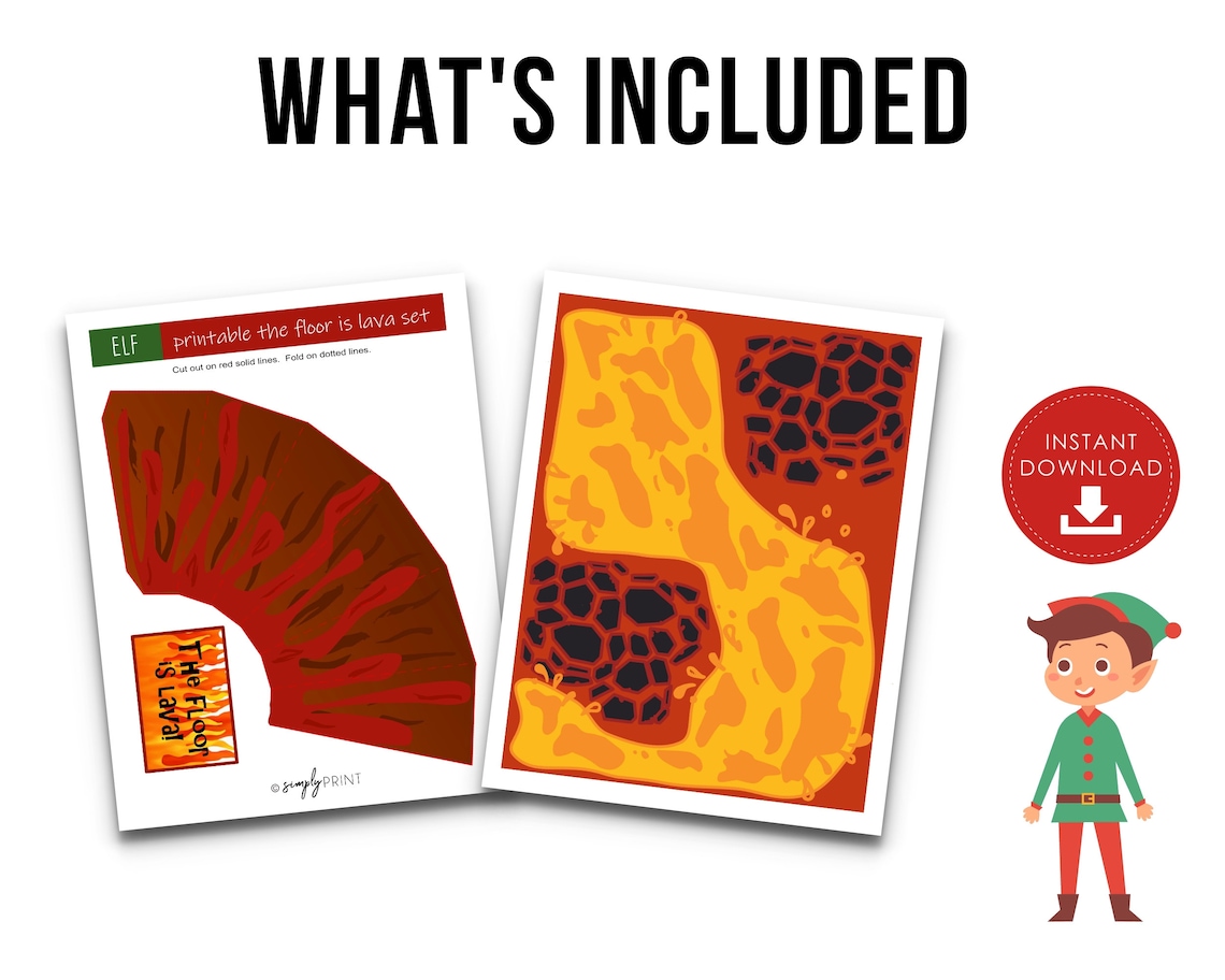 Elf Printable the Floor is Lava Set - Printable Elf Prop, Printable Elf ...