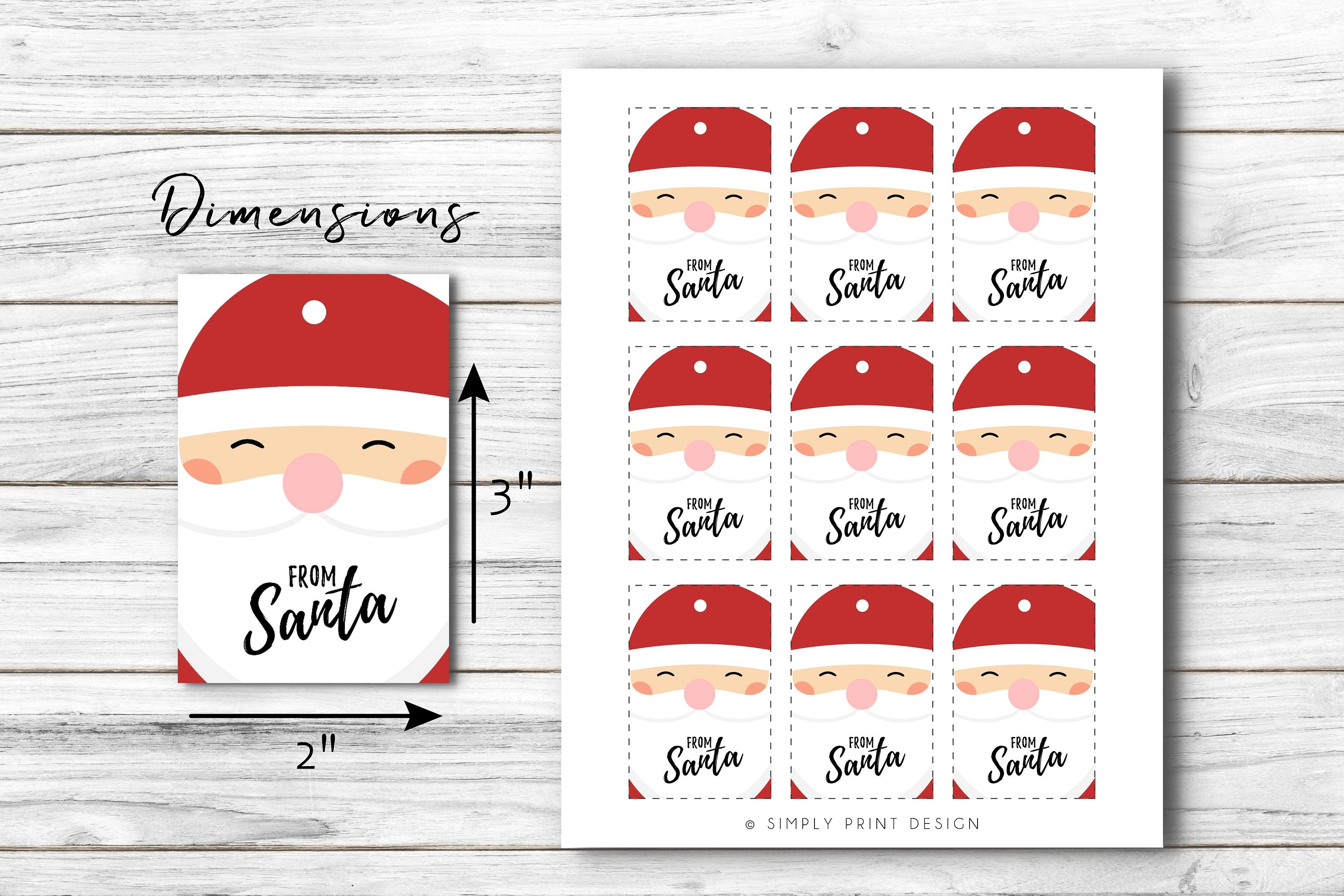 Printable From Santa Christmas Gift Tags Printable Christmas | Etsy