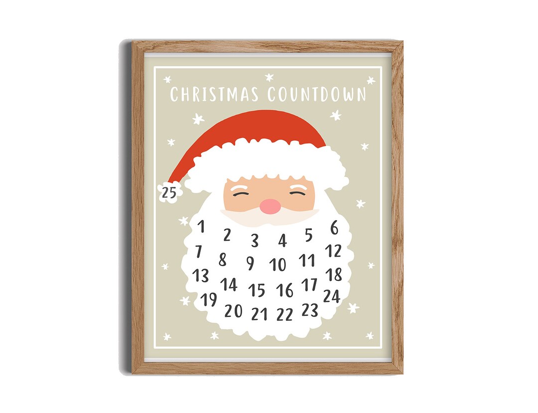 Printable Christmas Countdown - Christmas Sign, Printable Art ...