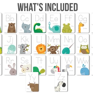 Printable Alphabet Flashcards - Animal Alphabet, Printable Alphabet ...