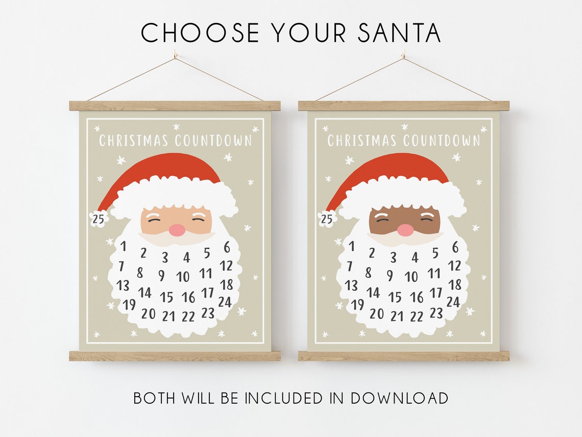 Printable Christmas Countdown Christmas Sign Printable Art - Etsy