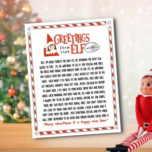 Elf Arrival Letter Printable, Elf Arrival Note, Greetings From Your Elf ...
