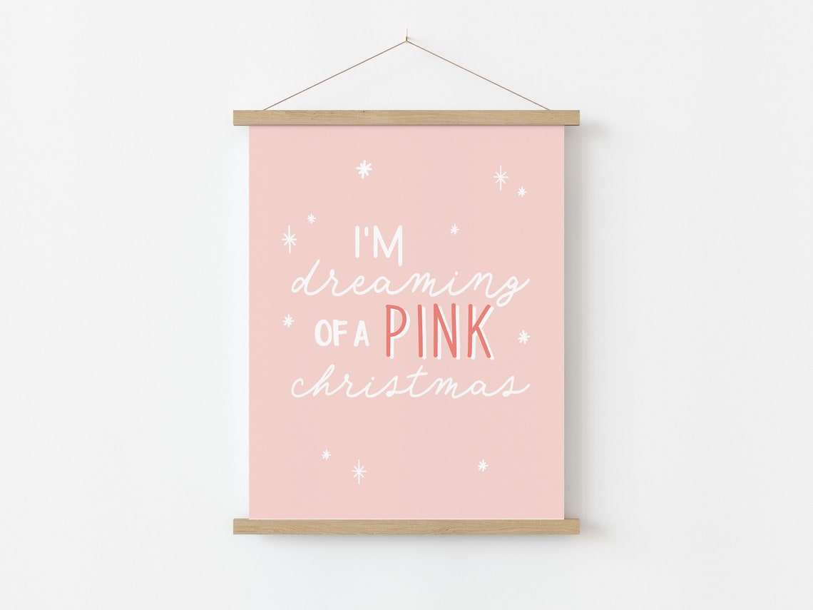 Printable Pink Christmas Wall Art Christmas Sign Printable - Etsy
