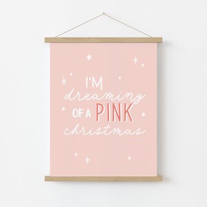 Printable Pink Christmas Wall Art - Christmas Sign, Printable Art, Kids ...