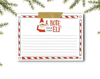 Elf Note Card Printable, Elf Note, Elf Blank Note Card, Printable Elf ...