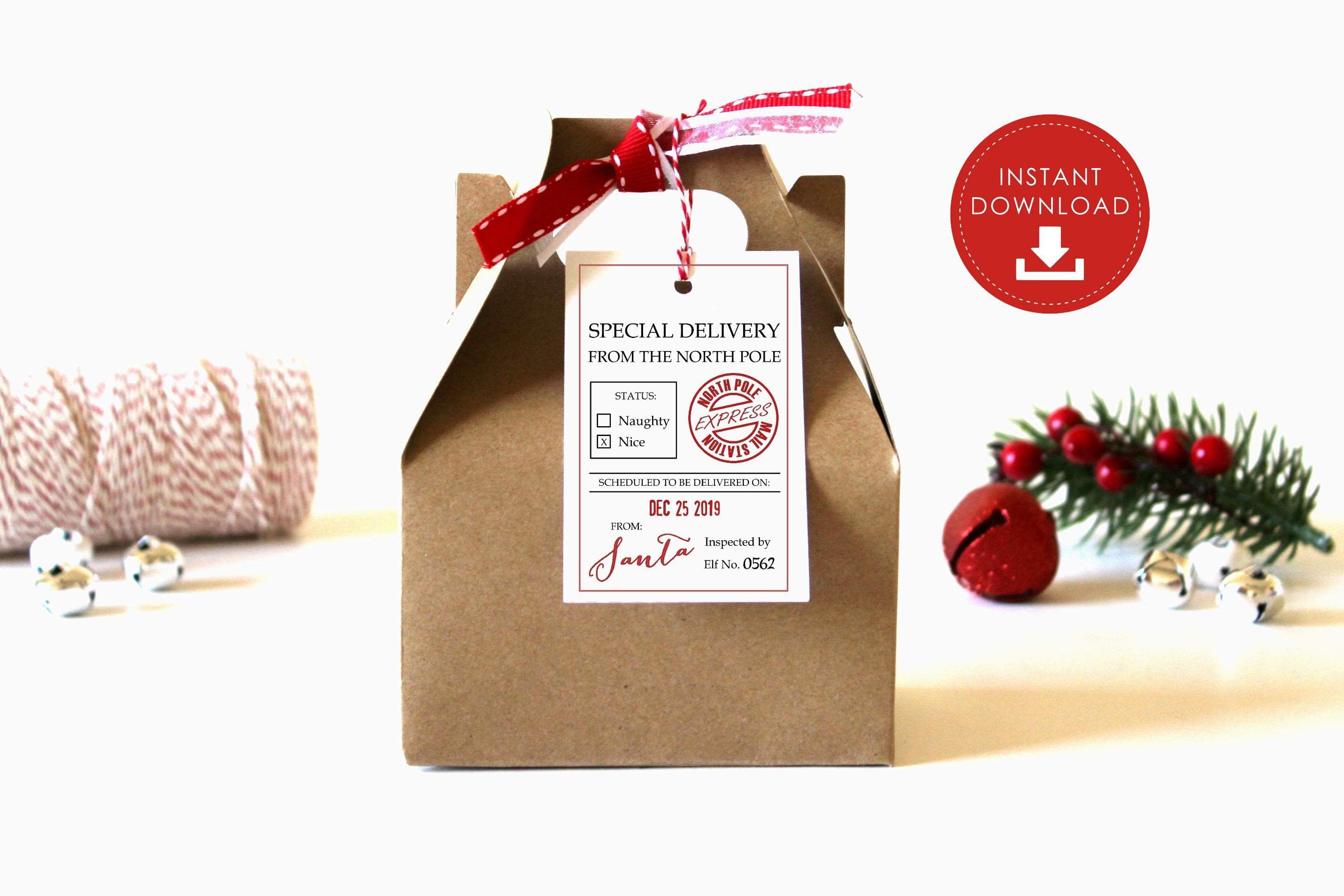 Printable North Pole Christmas Gift Tags Printable Christmas | Etsy