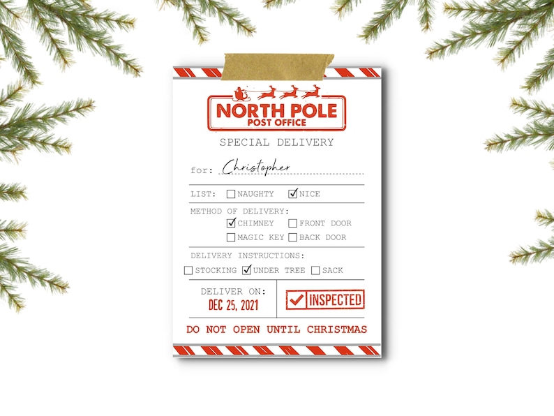 Printable North Pole Shipping Labels Printable Christmas | Etsy