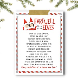 Elf Goodbye Letter Printable, Elf Goodbye Note, Farewell From Your Elf ...