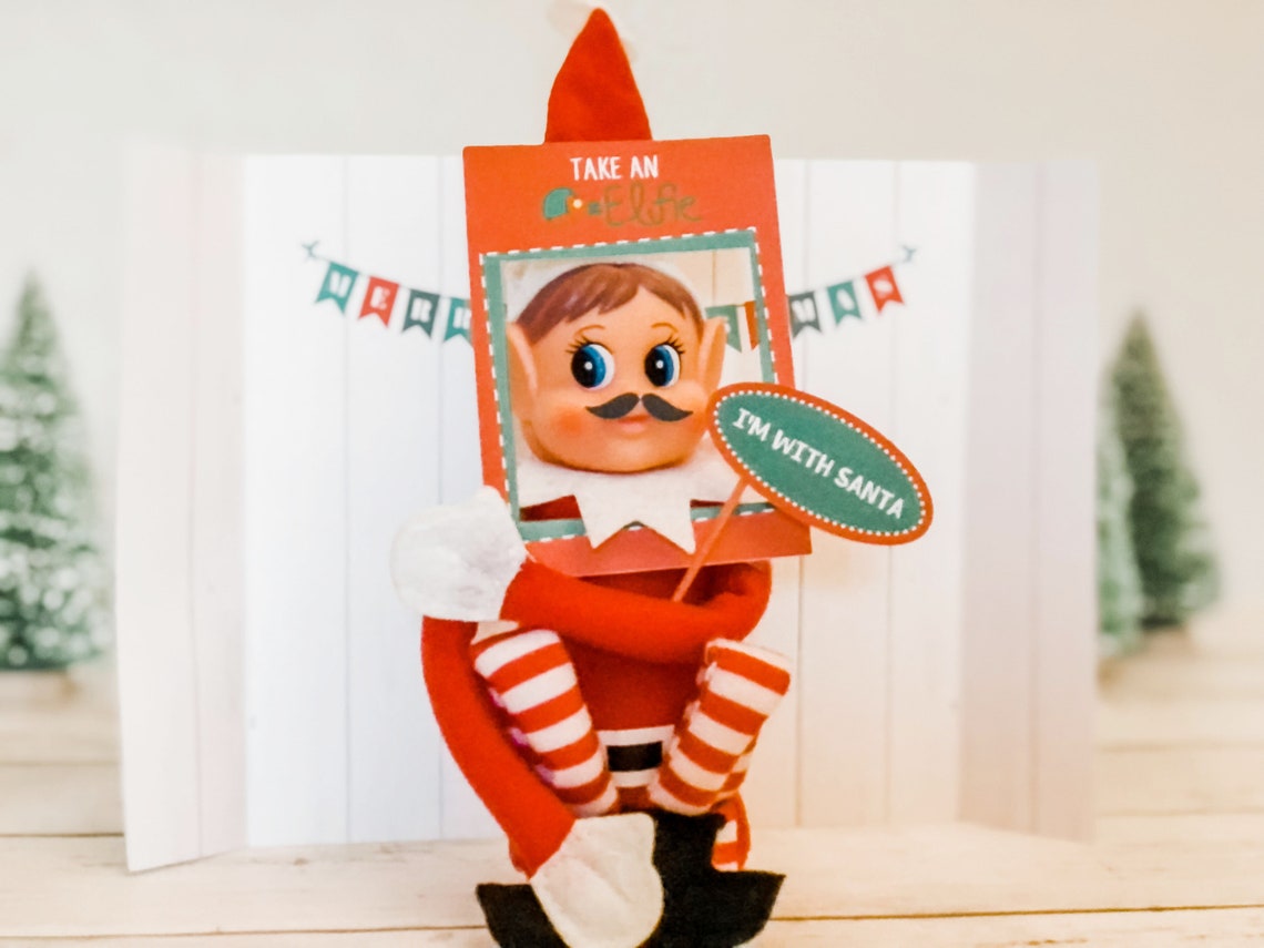 Elf Printable Photo Booth Set Printable Elf Props Printable - Etsy
