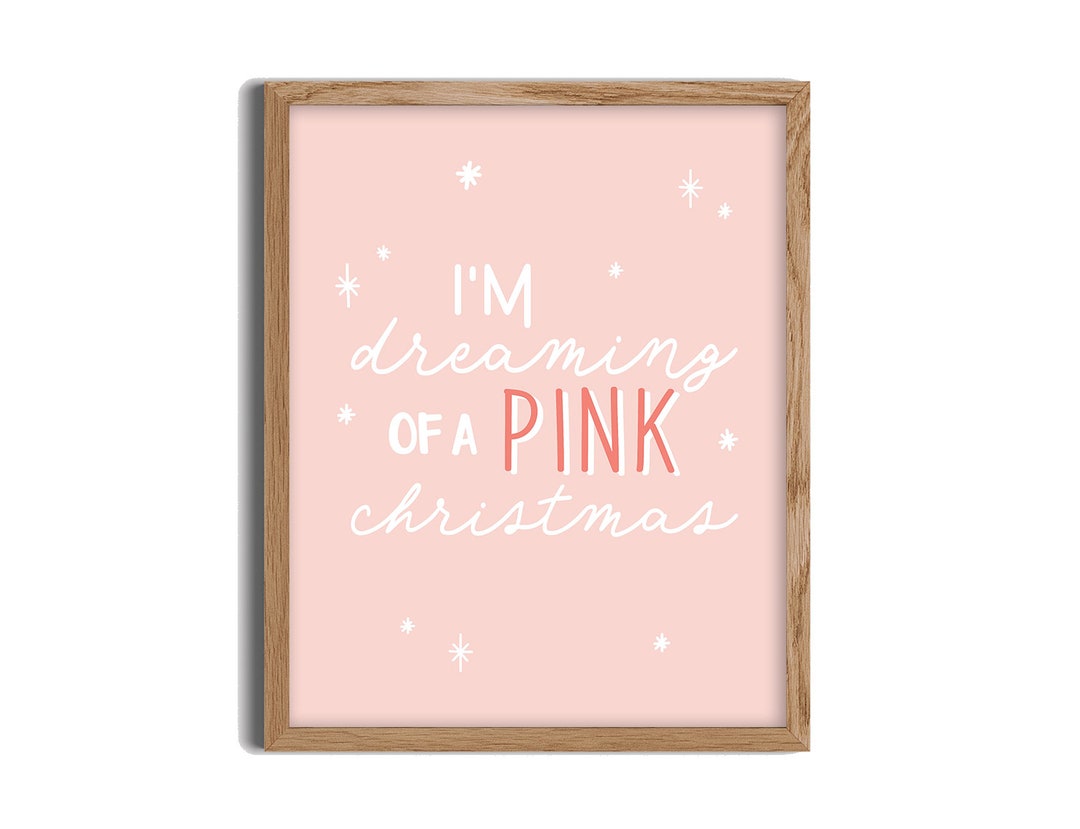 Printable Pink Christmas Wall Art - Christmas Sign, Printable Art, Kids ...