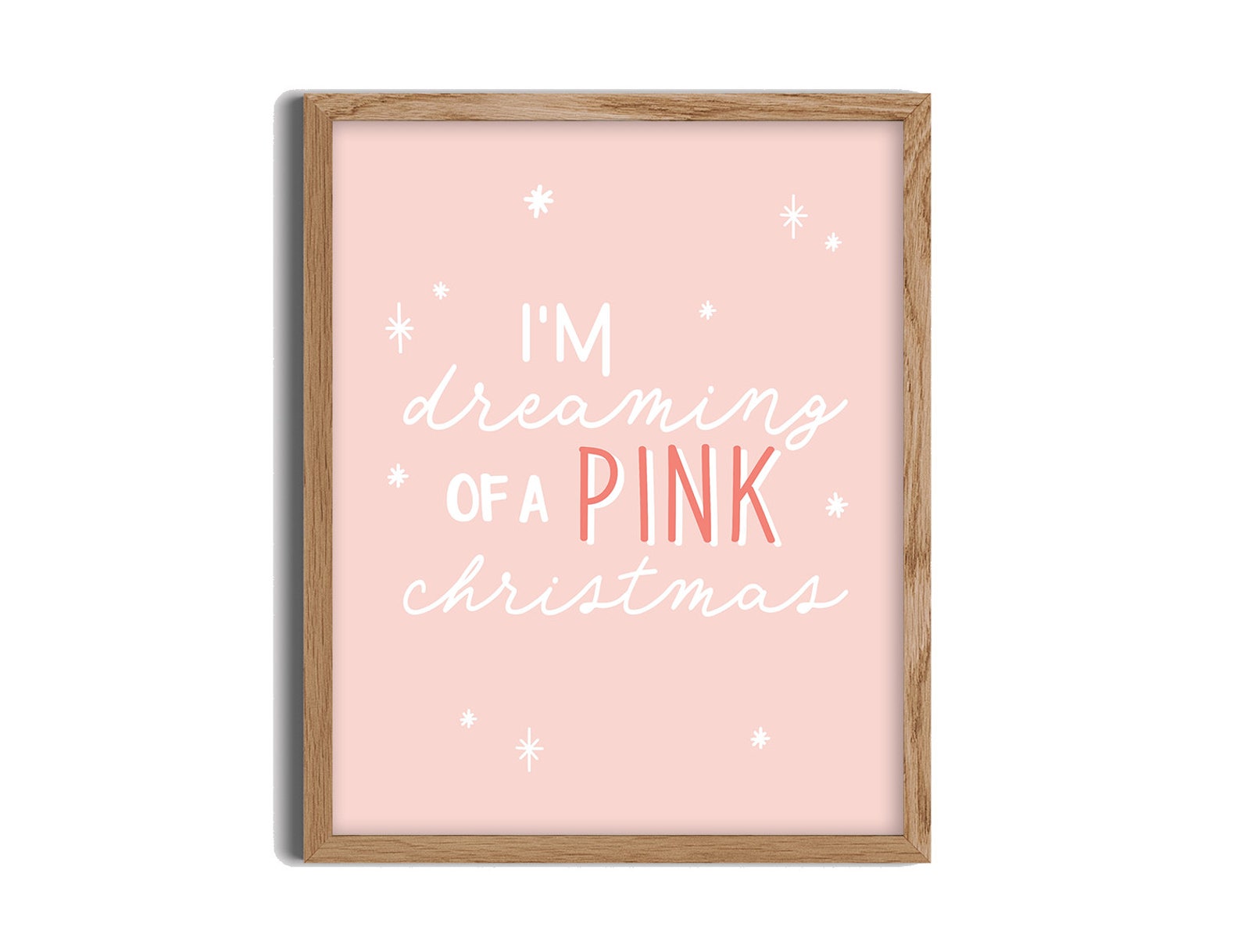 Printable Pink Christmas Wall Art Christmas Sign Printable - Etsy