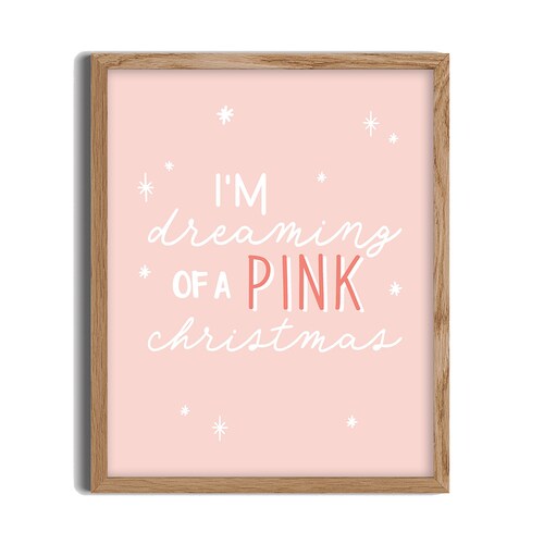 Printable Pink Christmas Wall Art Christmas Sign Printable - Etsy