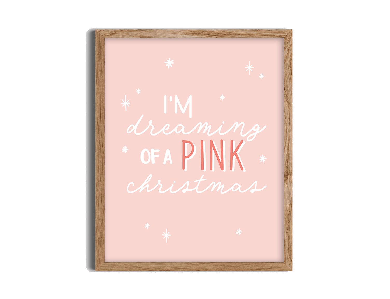 Printable Pink Christmas Wall Art Christmas Sign Printable - Etsy