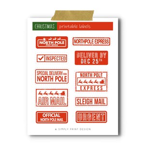 Printable North Pole Shipping Labels - Printable Christmas Package ...