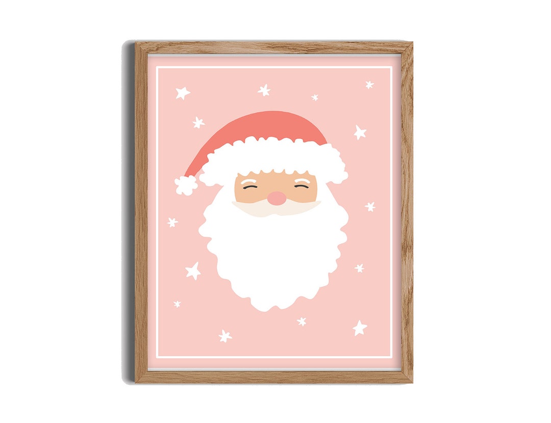 Printable Pink Christmas Wall Art - Christmas Sign, Printable Art, Pink ...