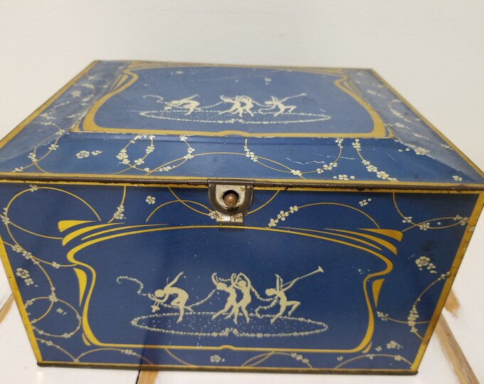Vintage Fairy Soap Tin Large Hinged Box Art Deco Art Nouveau Dancing ...